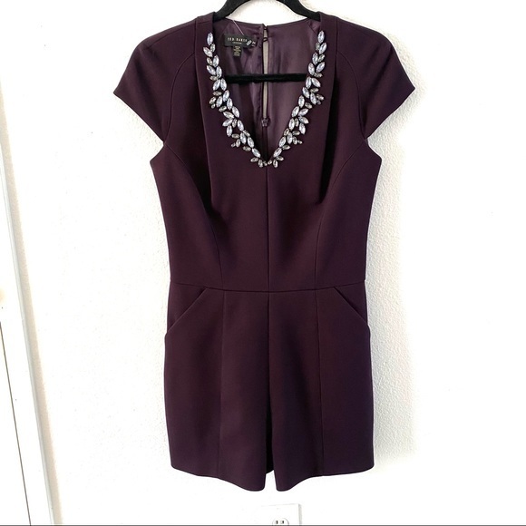Ted Baker | Pants & Jumpsuits | Ted Baker Plum Purple Embellished ...